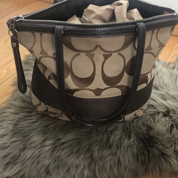 Coach | Bags | Authentic Coach Brown Tan F3548 Tote Bag | Poshmark